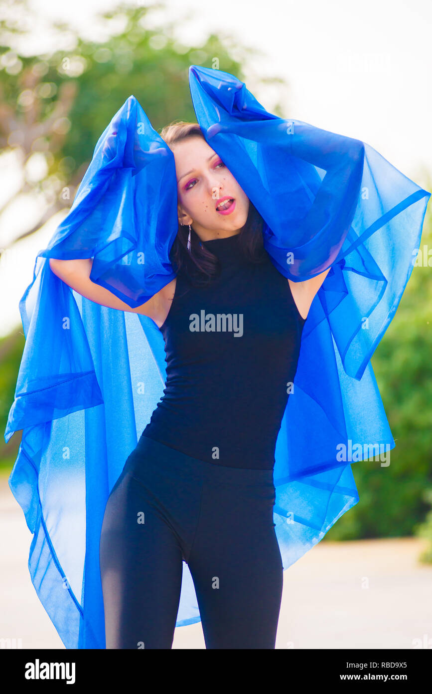 Latin female model poses for pictures in Barcelona, Spain. Barcelona's ...
