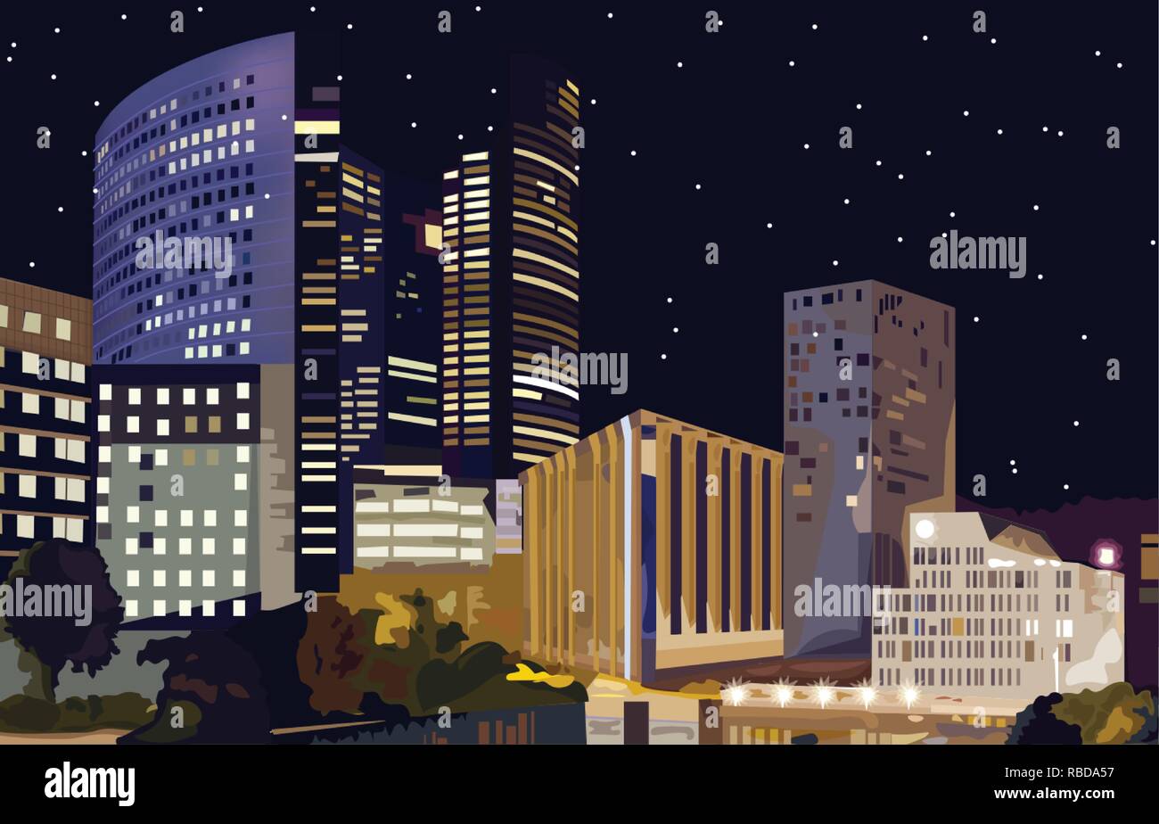 Paris la defense business center Stock Vector Images - Alamy