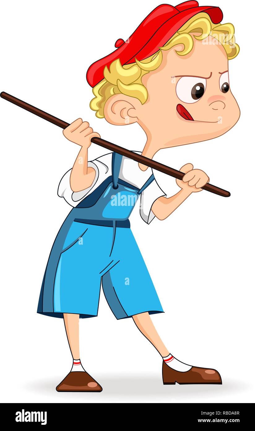 Cute Boy catching something Vector. Cartoon character illustrations ...
