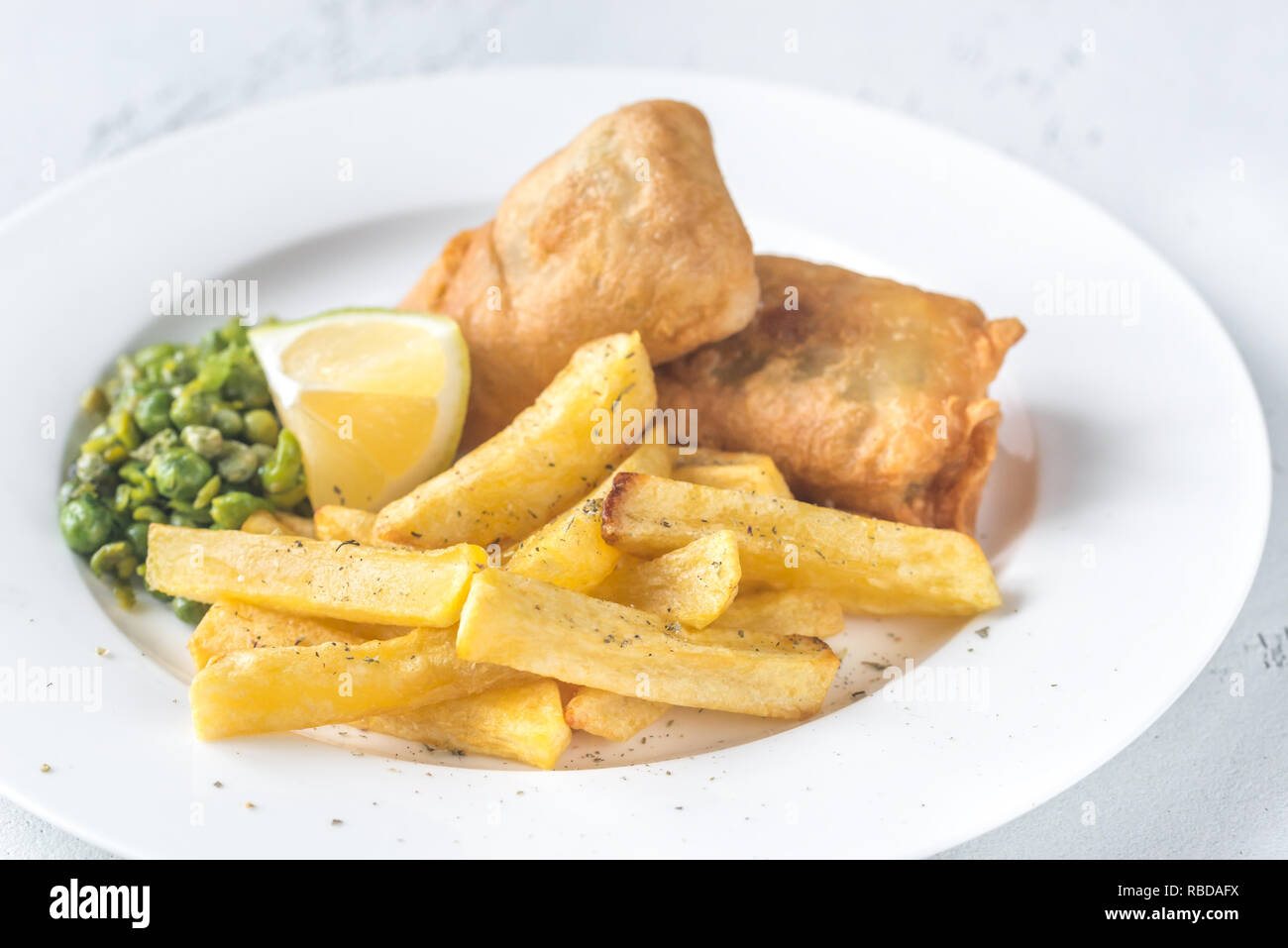 Portion of fish and chips Stock Photo - Alamy