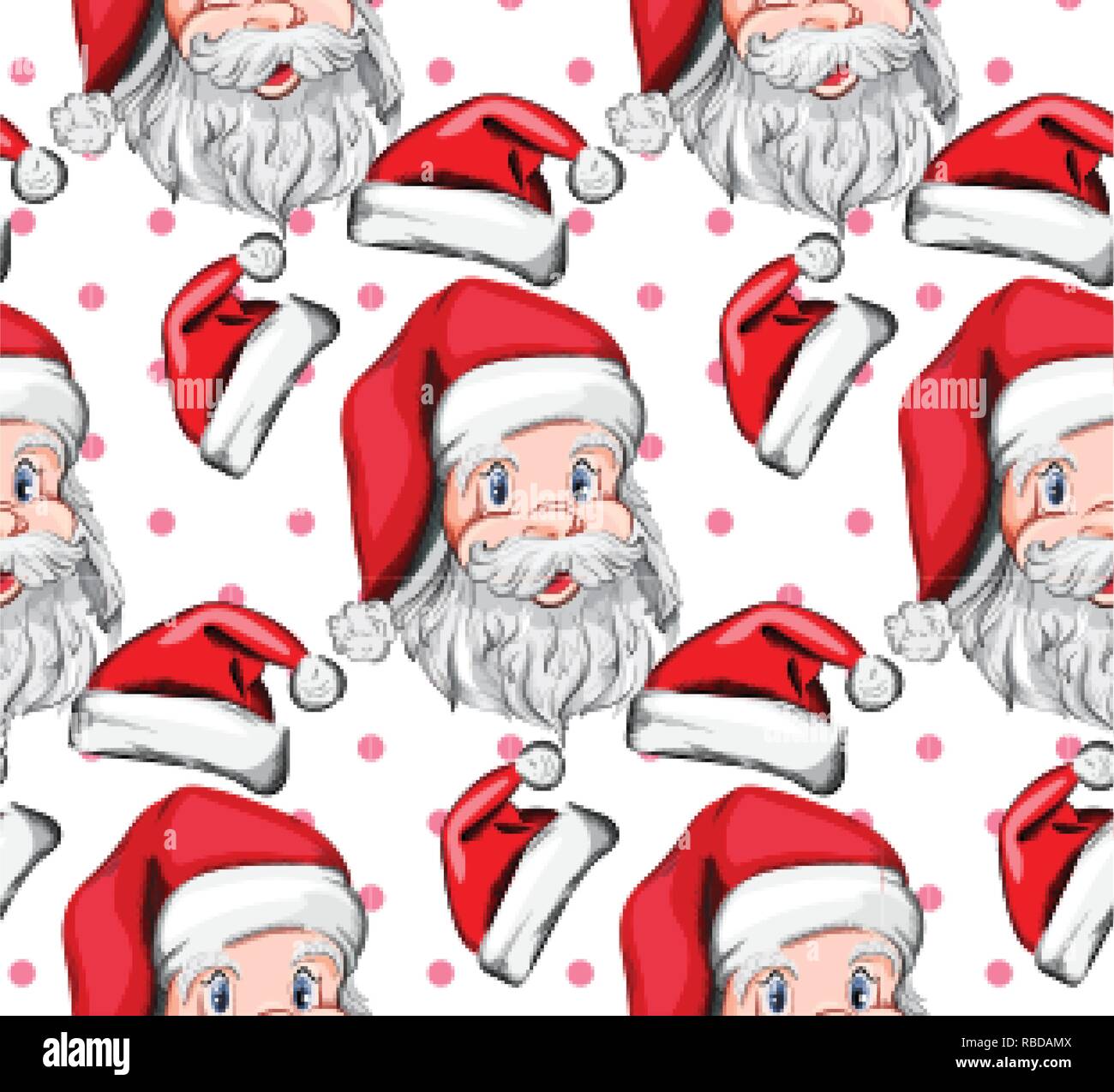 Santa Claus pattern Vector. Holiday Eve background decor texture Stock ...