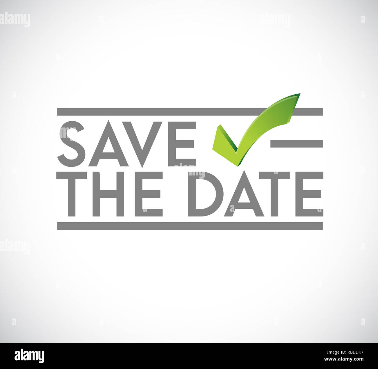 Save the date stamp check mark concept. infographic illustration. white ...