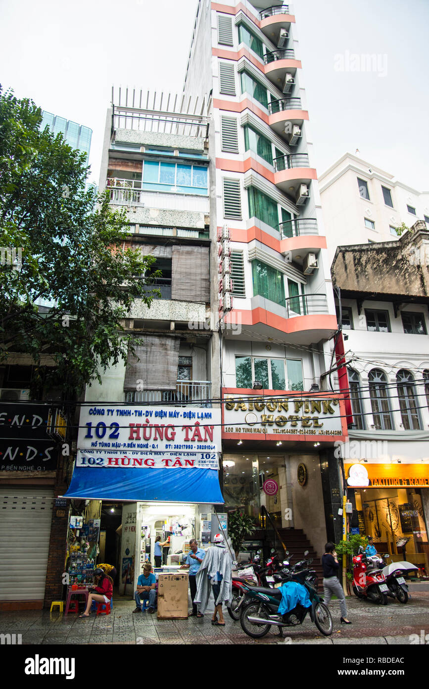 Modern architecture Ho Chi Minh high rise apartments with an adjacent ...