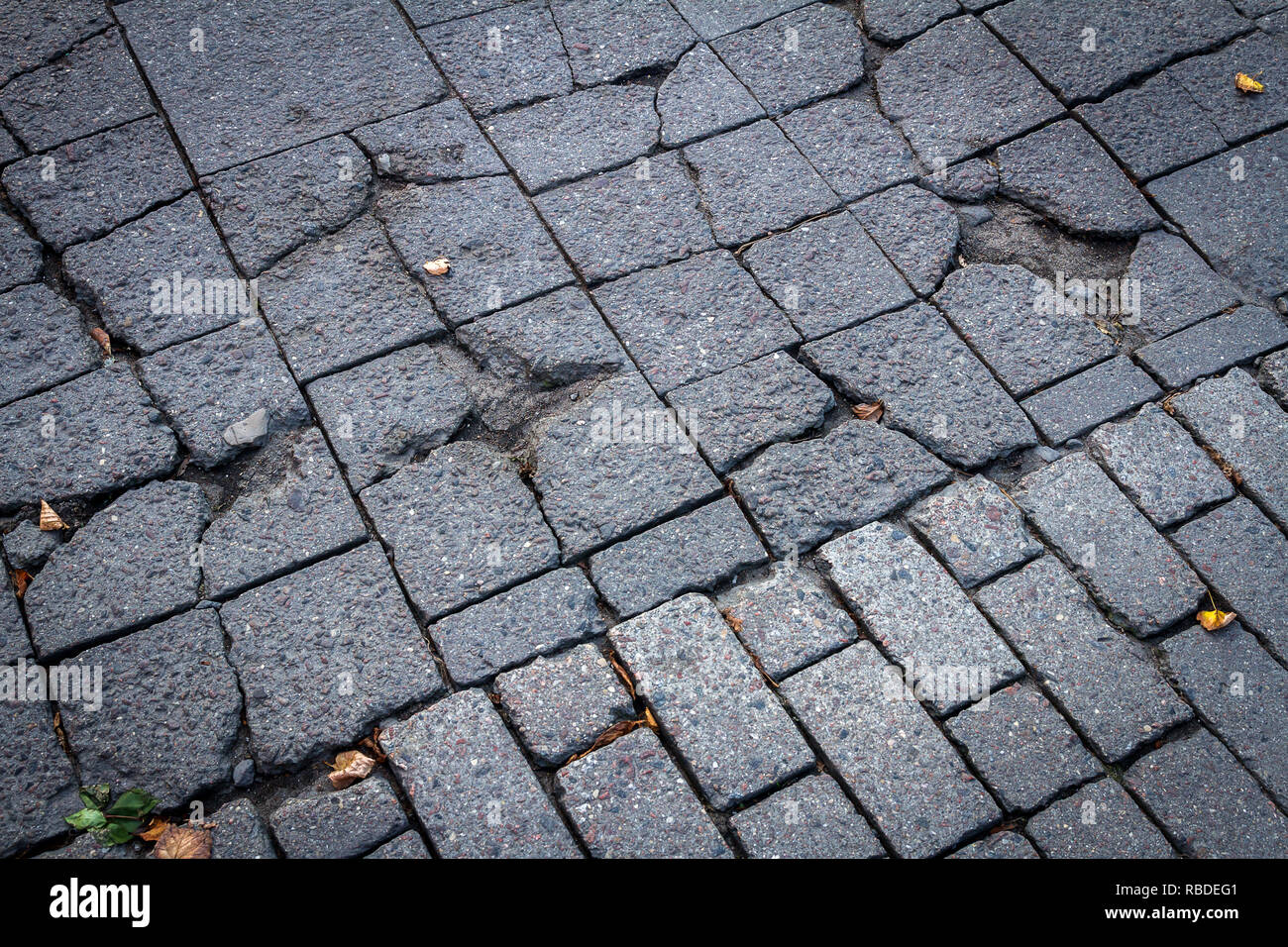 Old concrete tiles in the walkway. Abstract architecture background ...