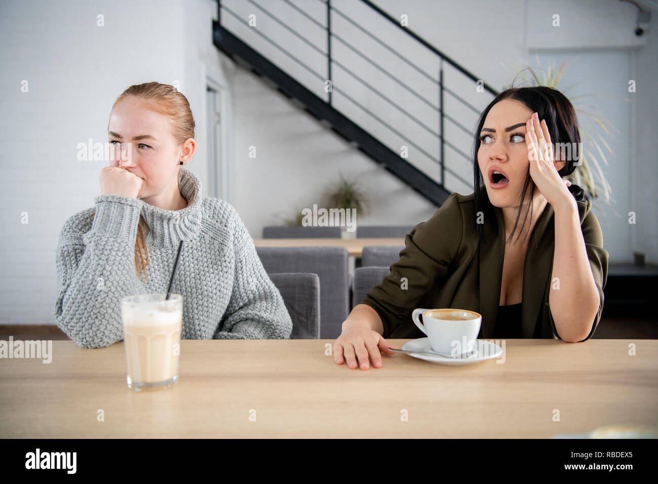 Female friends arguing coffee hi-res stock photography and images - Alamy