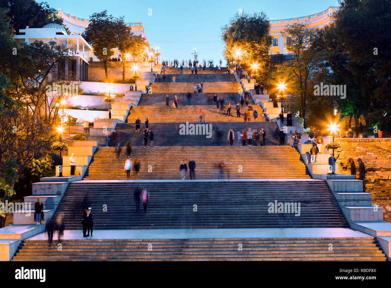 Potemkin Stairs in Odessa at dusk with light, Ukraine Stock Photo - Alamy