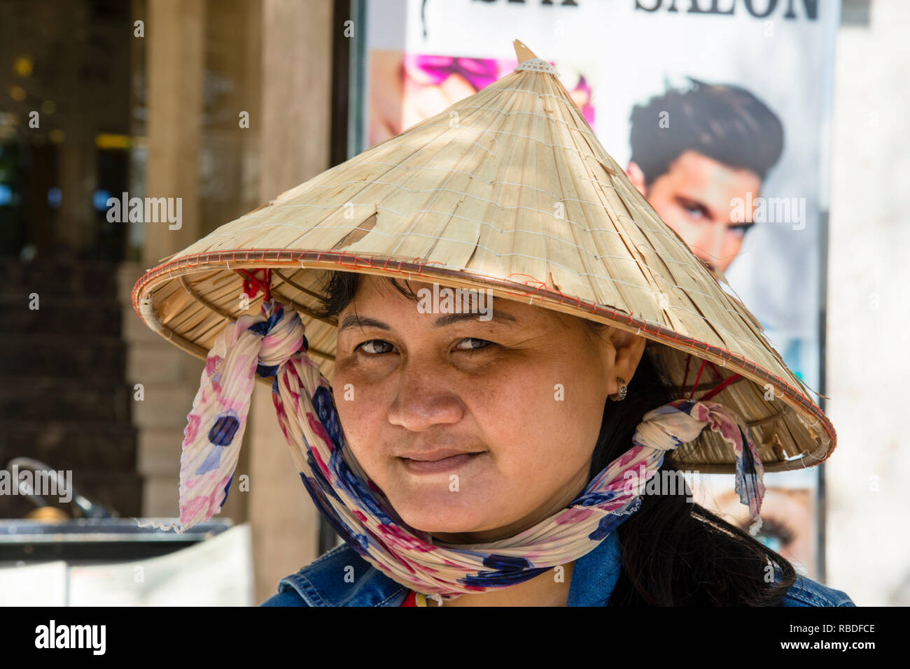 Conical hat in Vietnam, the nón lá, leaf hat, Ho Chi Minh City Stock ...