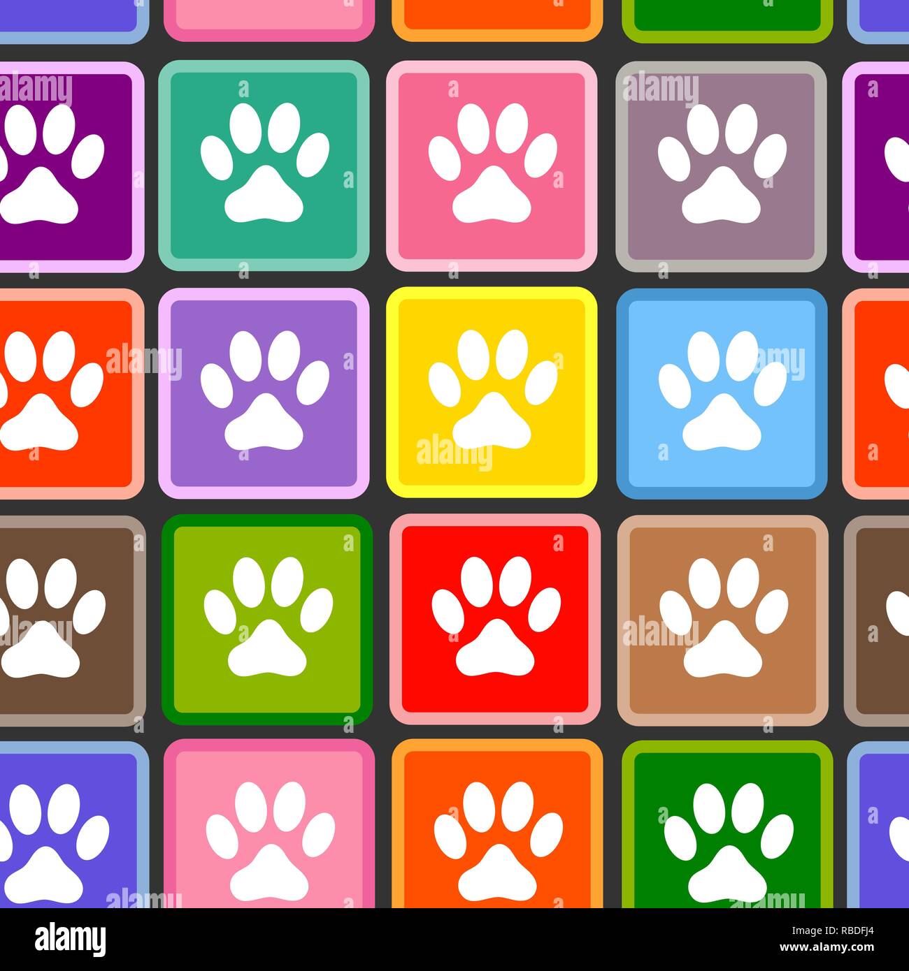 Dog pawprints white background Stock Vector Images - Alamy