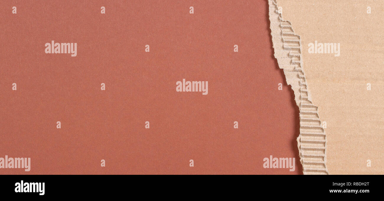 Brown corrugated cardboard ragged edge frame on brown background Stock ...