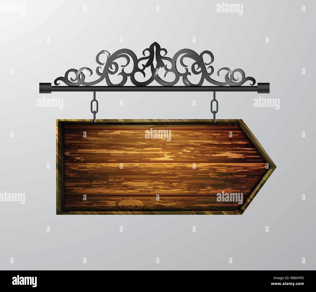 hanging, wooden Board vector, wooden object for text Stock Vector Image ...