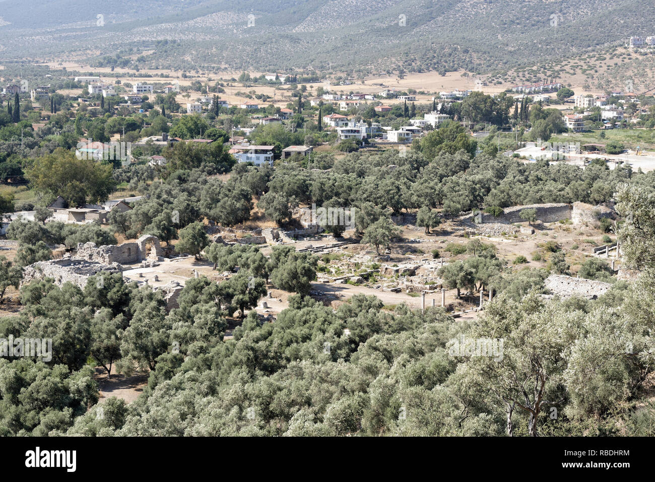 Overview of the Agora, ancient Greek city of Iasos, Turkey. In the ...