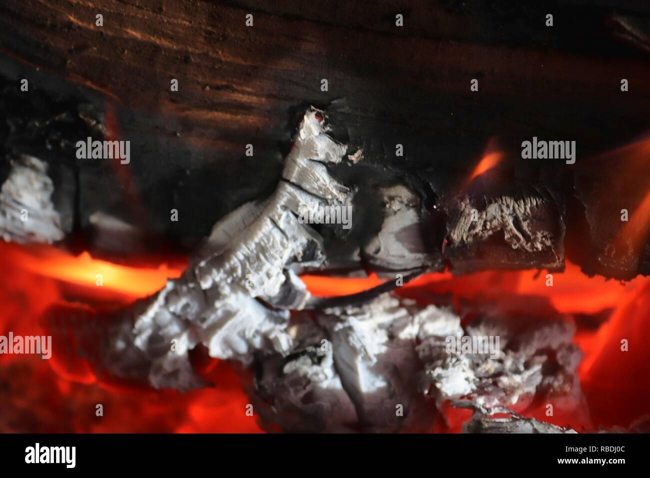 Beautiful hot fire burning in a fireplace Stock Photo - Alamy