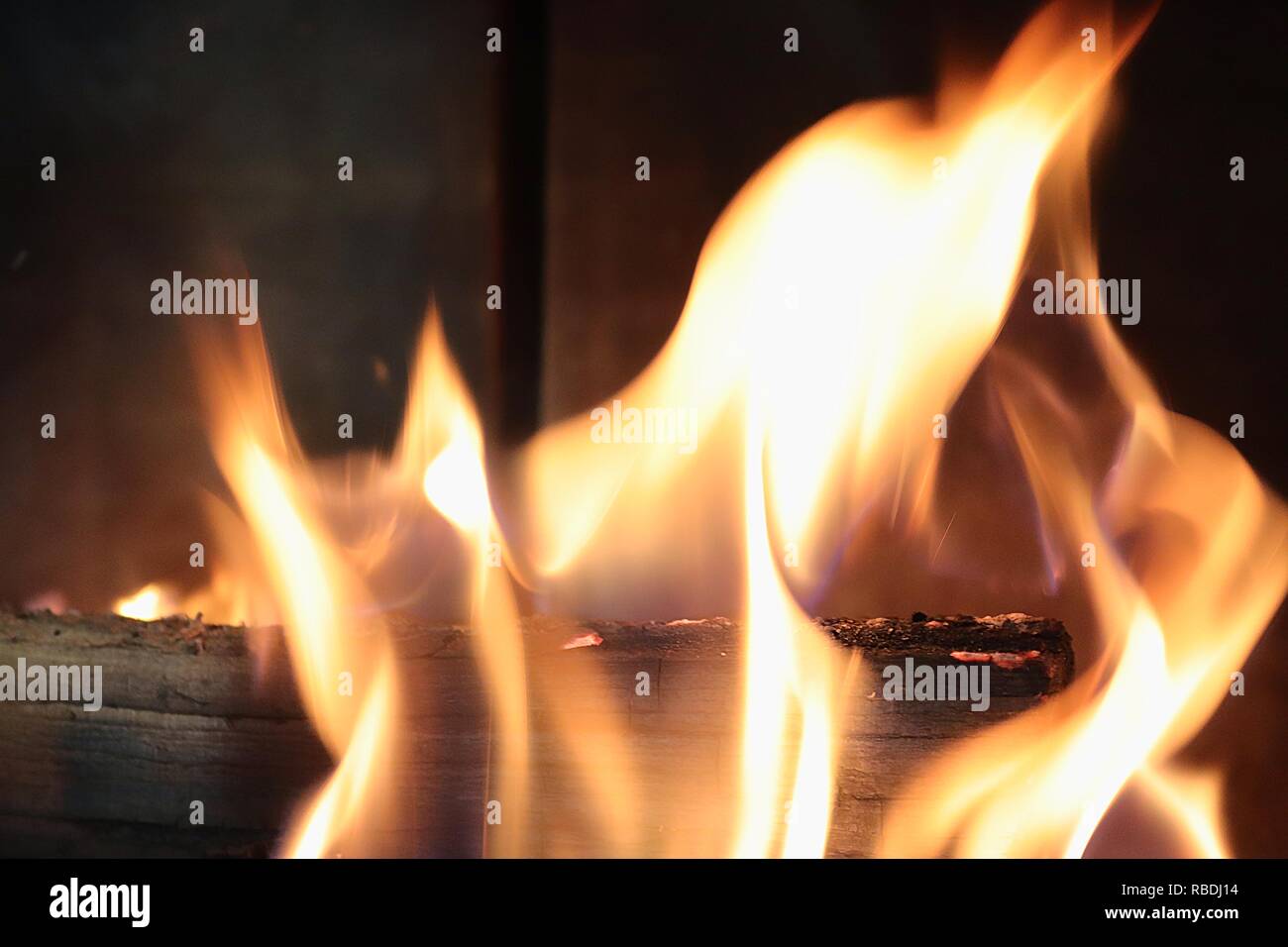 Beautiful hot fire burning in a fireplace Stock Photo - Alamy
