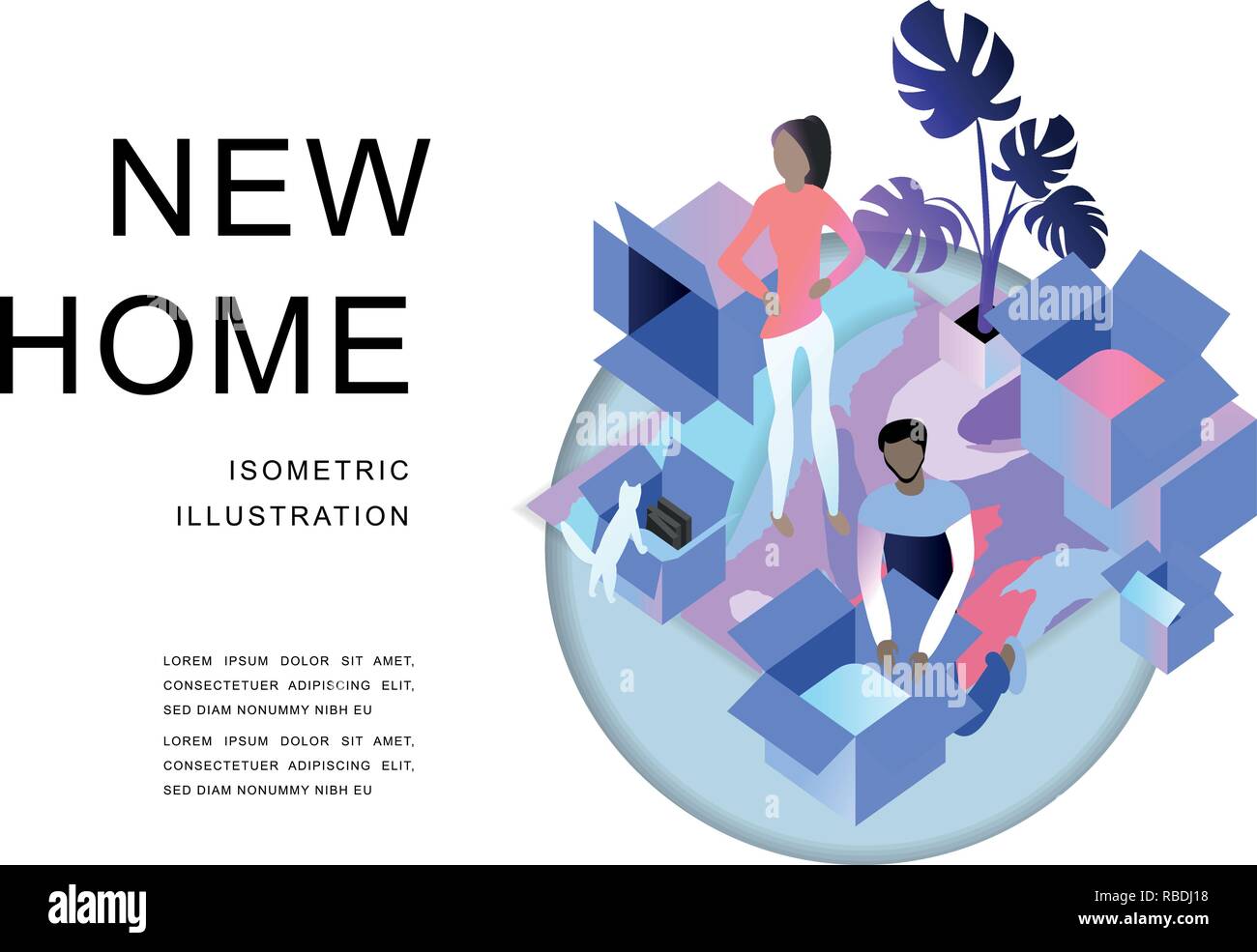 New home box couple Stock Vector Images - Alamy