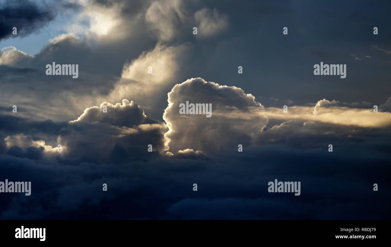 Dramatic winter sky with beautiful clouds and light Stock Photo - Alamy