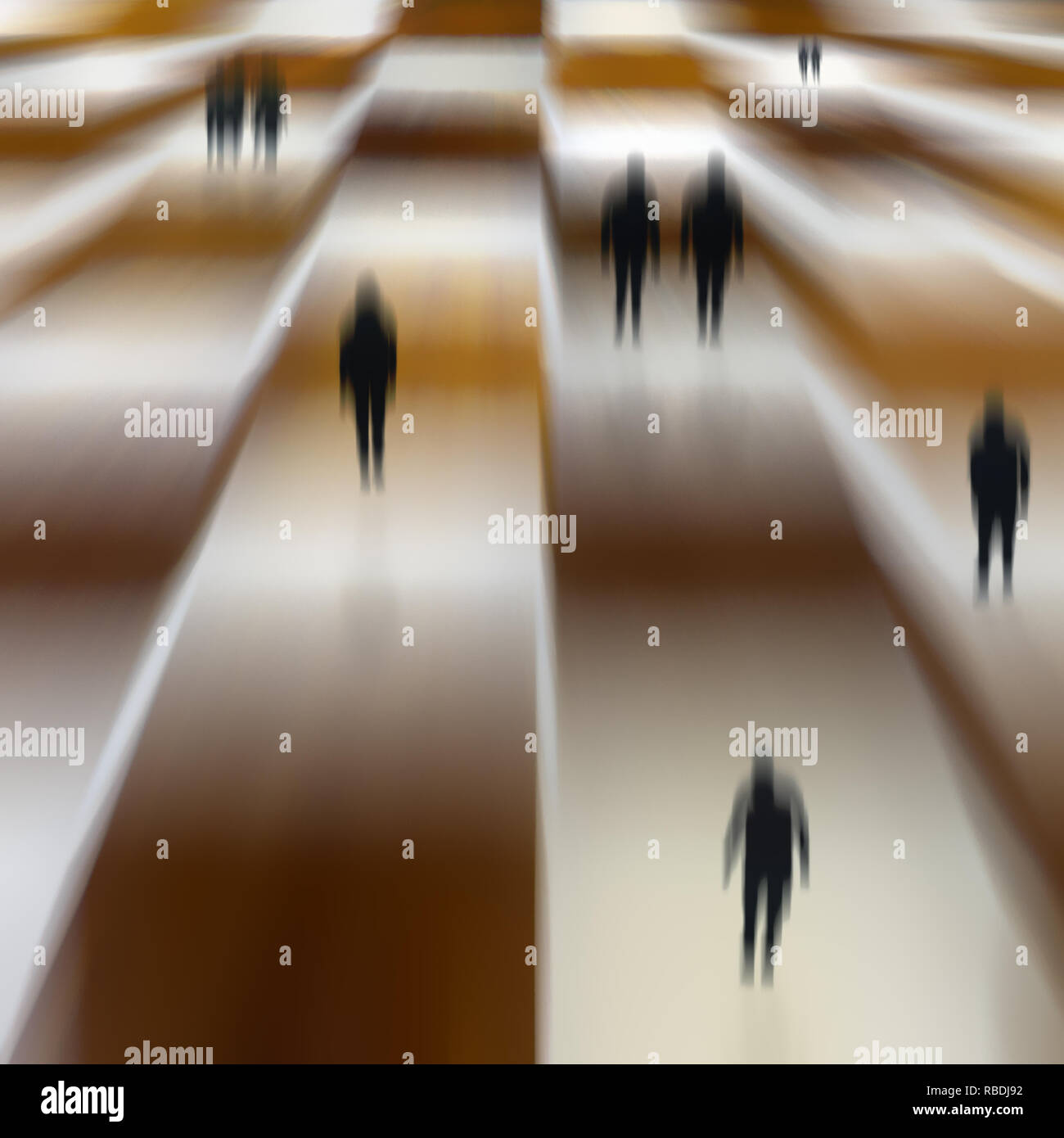 Abstract illustration with interesting shapes, ligh, blurred people ...