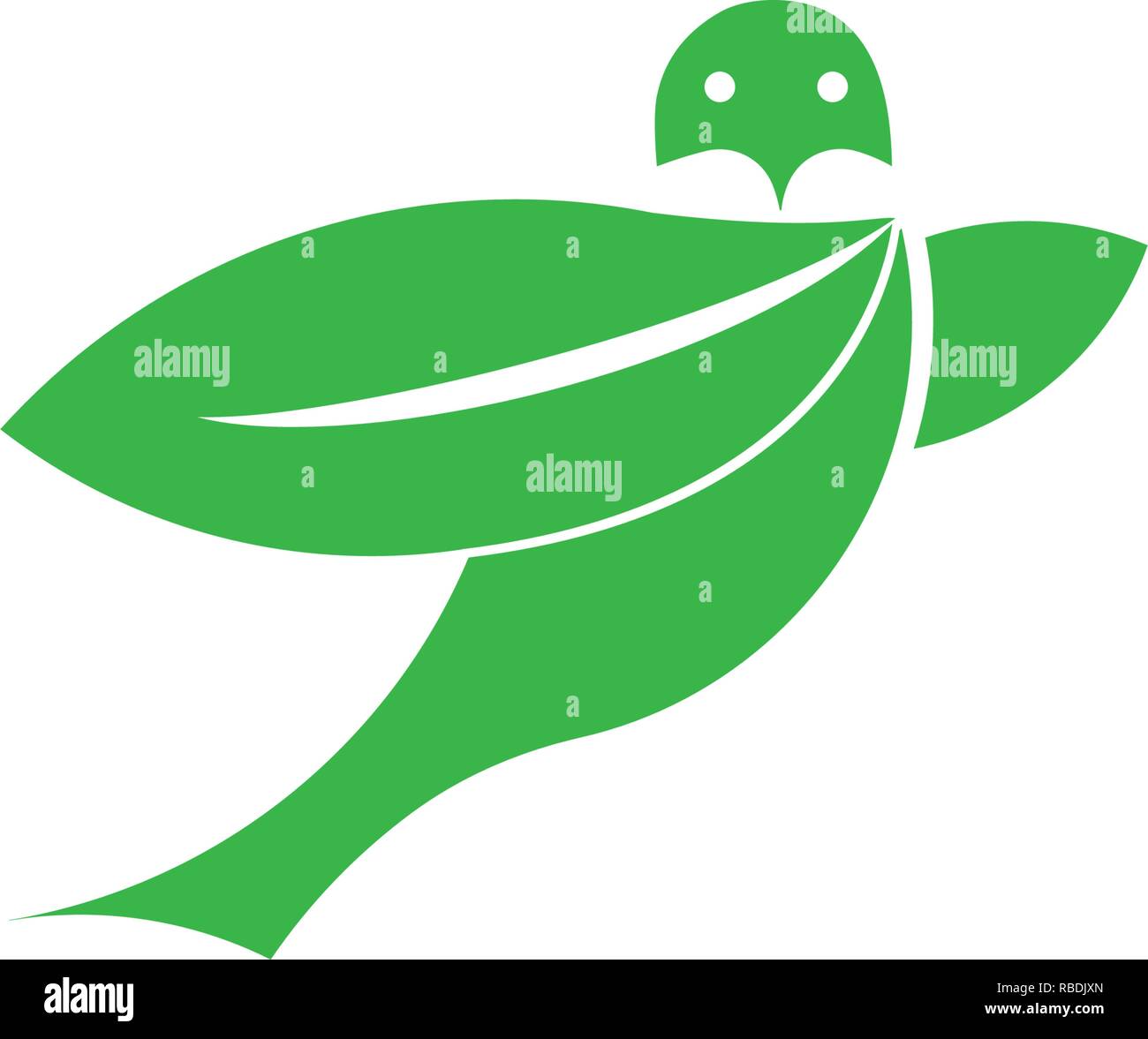 flying bird leaf eco green logo template vector illustration Stock ...