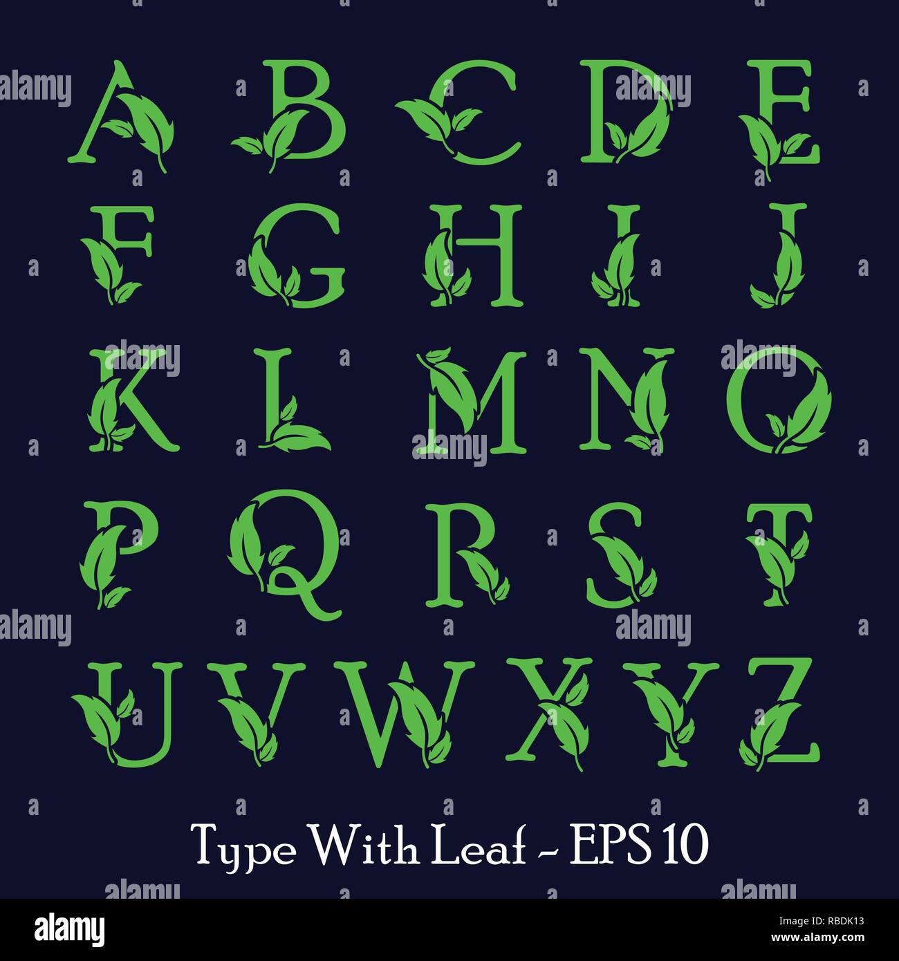 letter a-z leaf nature, eco green logo template vector illustration ...