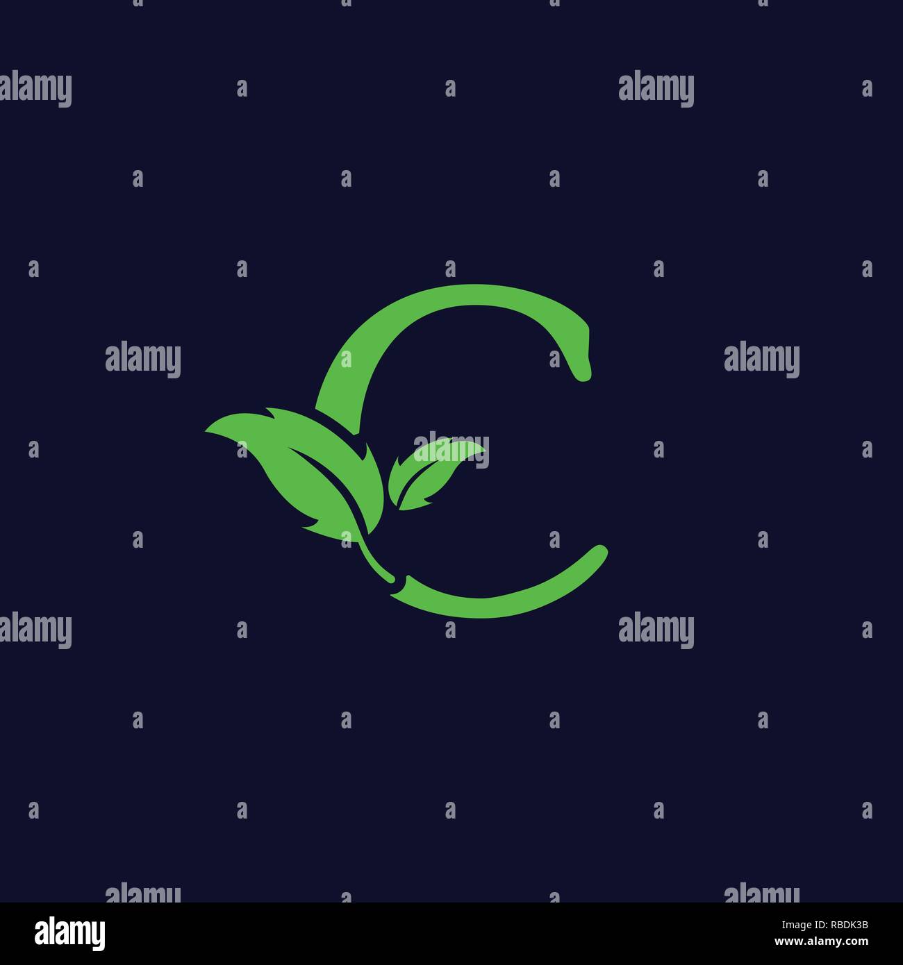 letter c leaf nature, eco green logo template vector illustration Stock ...