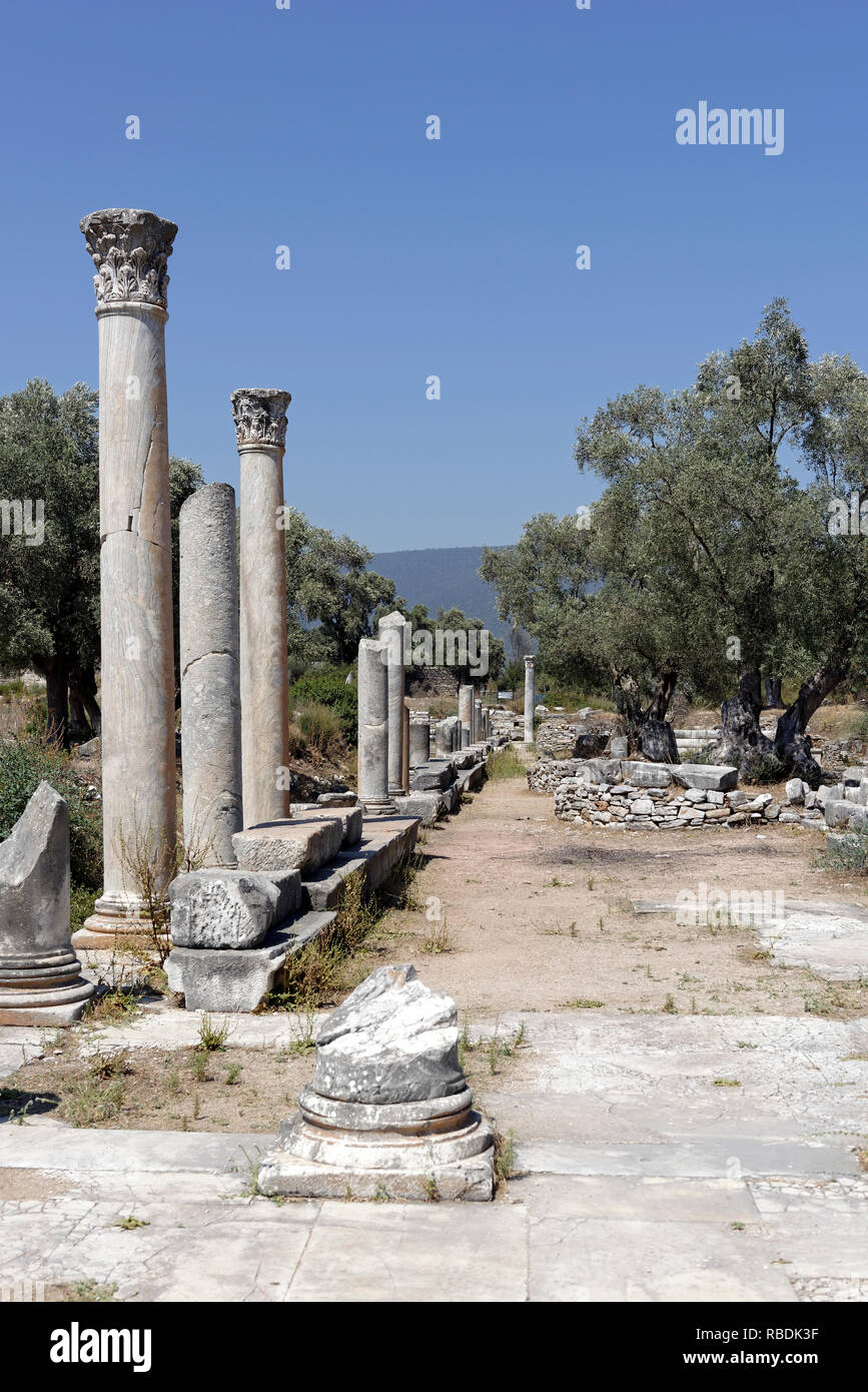 View along the East stoa of the Agora towards the North corner, ancient ...