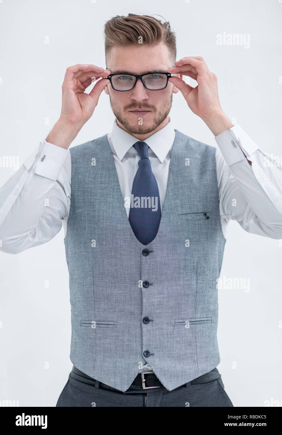 Male model wearing white vest hi-res stock photography and images - Alamy