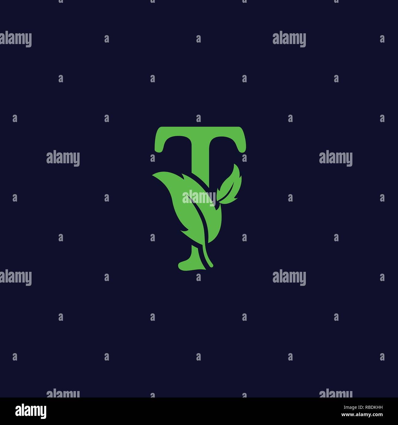 letter t leaf nature, eco green logo template vector illustration Stock ...