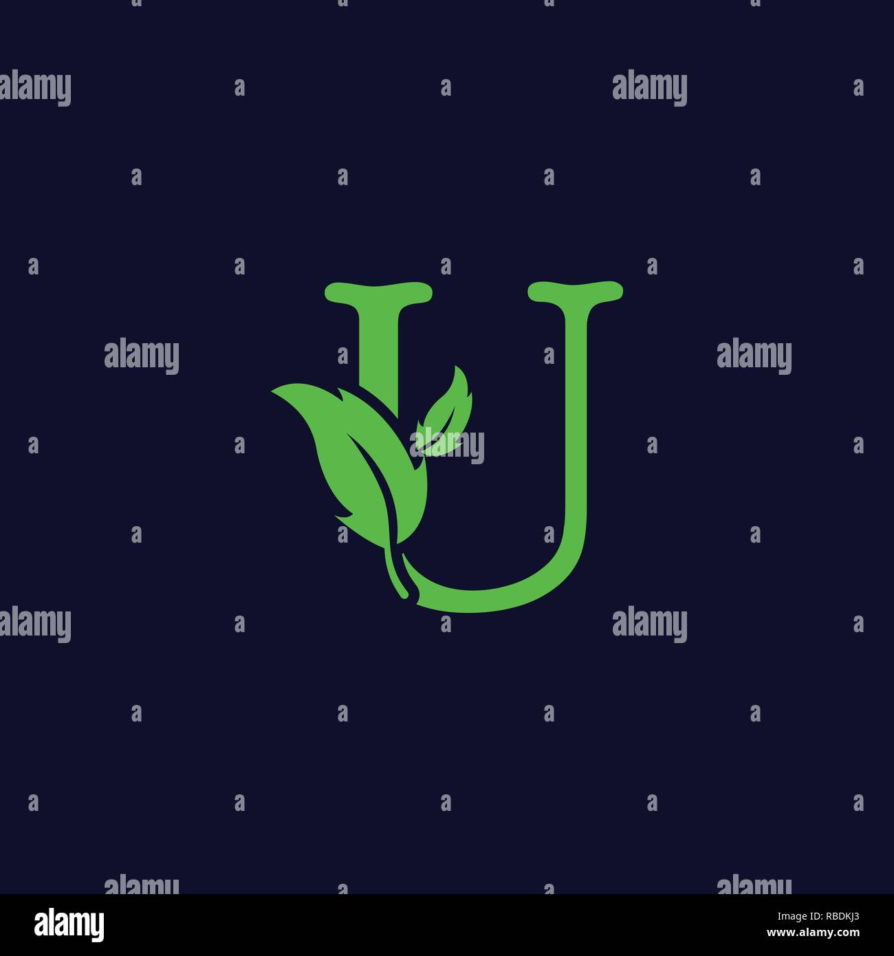 letter u leaf nature, eco green logo template vector illustration Stock ...