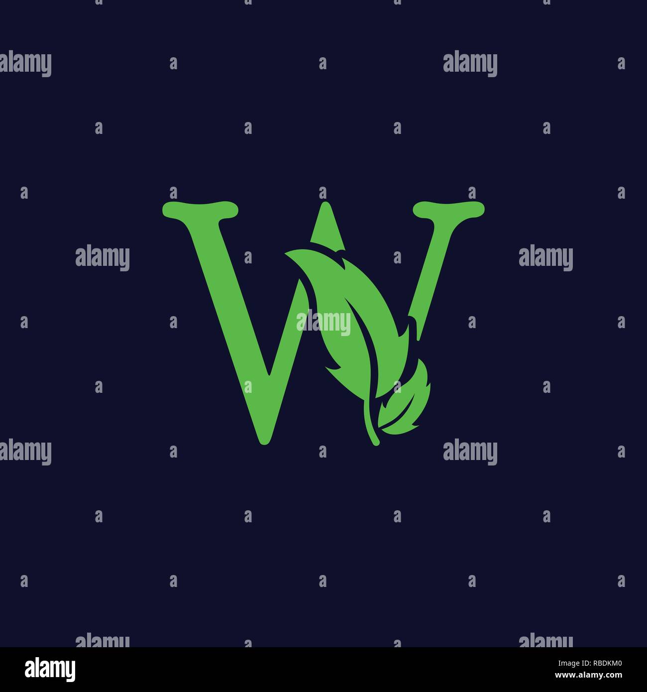 letter w leaf nature, eco green logo template vector illustration Stock ...