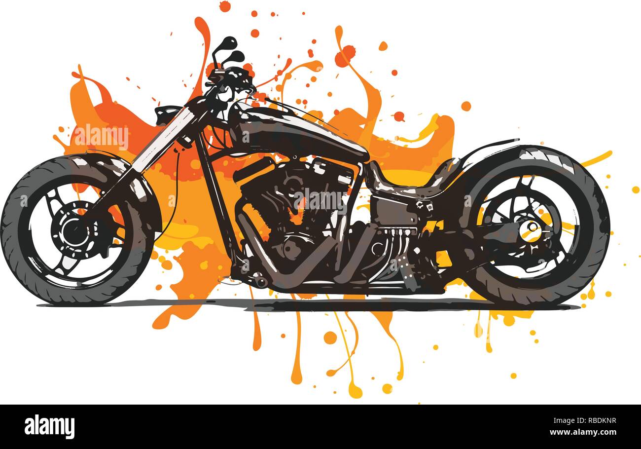Artistic stylized motorcycle racer in motion. Vector illustration Stock ...