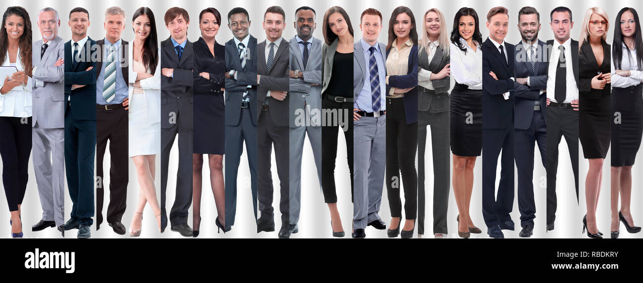 panoramic collage of groups of successful employees Stock Photo - Alamy