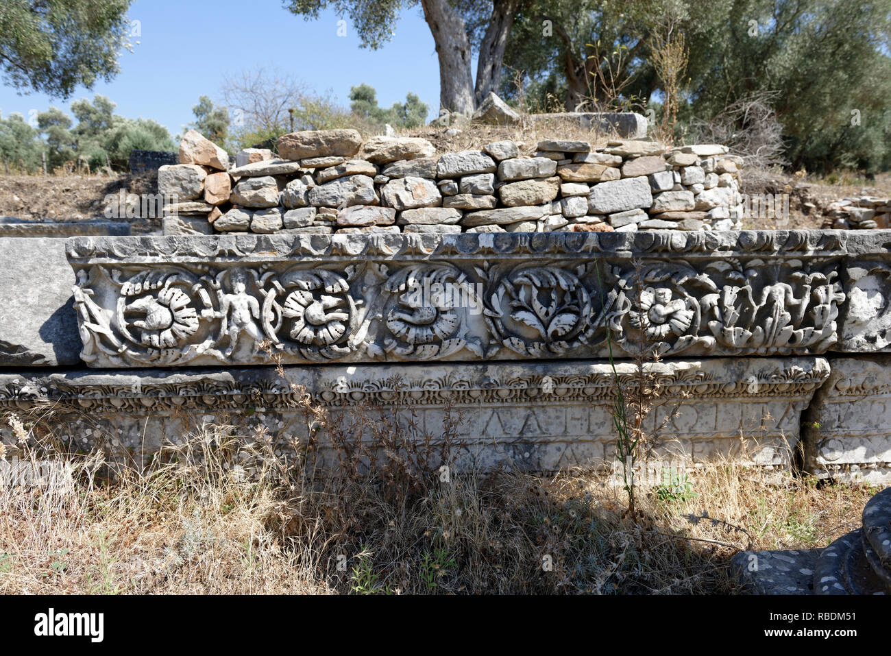 Section of the Agora portico long narrow band of sculpture that runs ...