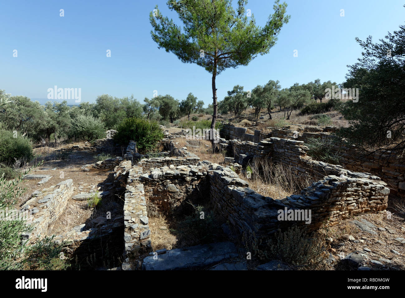 Ruins of South East residential area beside the theatre, ancient Greek ...