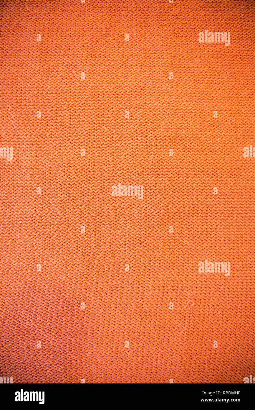 Orange Brown Terracotta Knitted pattern wool sweater texture close up ...