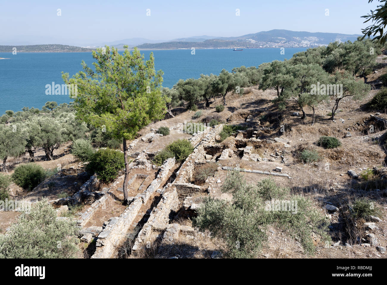 Ruins of South East residential area beside the theatre, ancient Greek ...