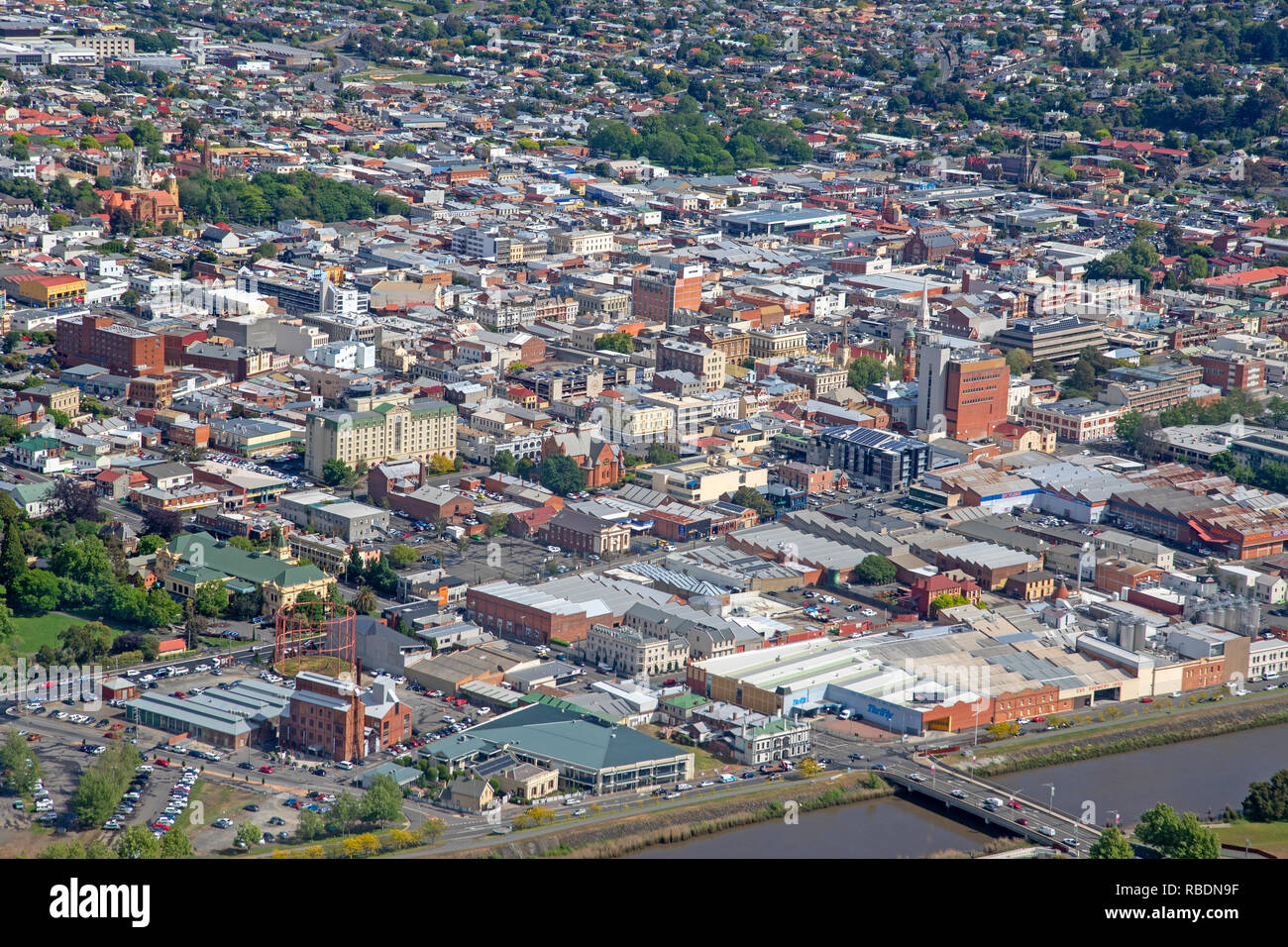 Aerial view of Launceston Stock Photo - Alamy