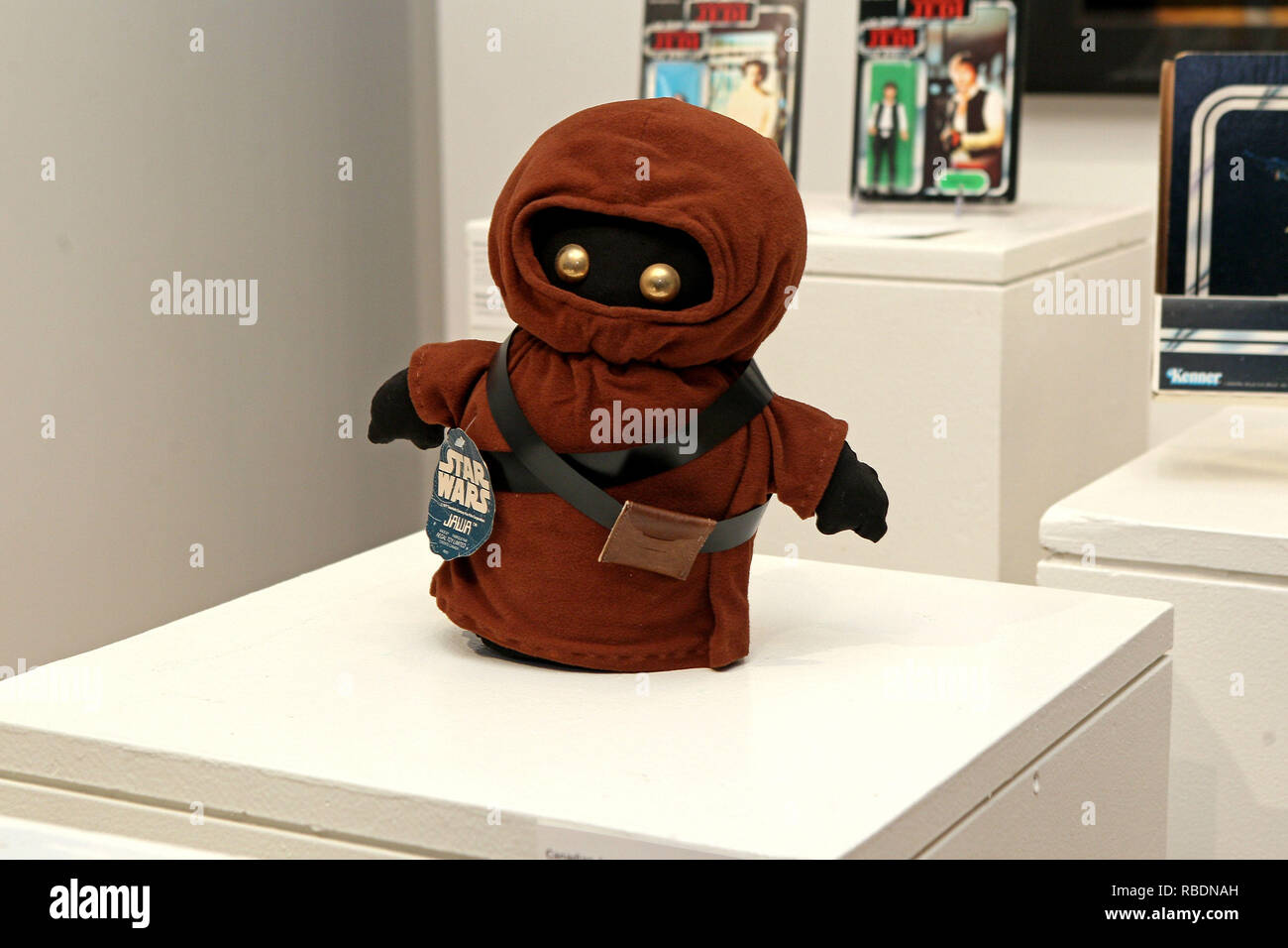 NEW YORK, NY - DECEMBER 02: Canadian Jawa plush toy with tag on display ...
