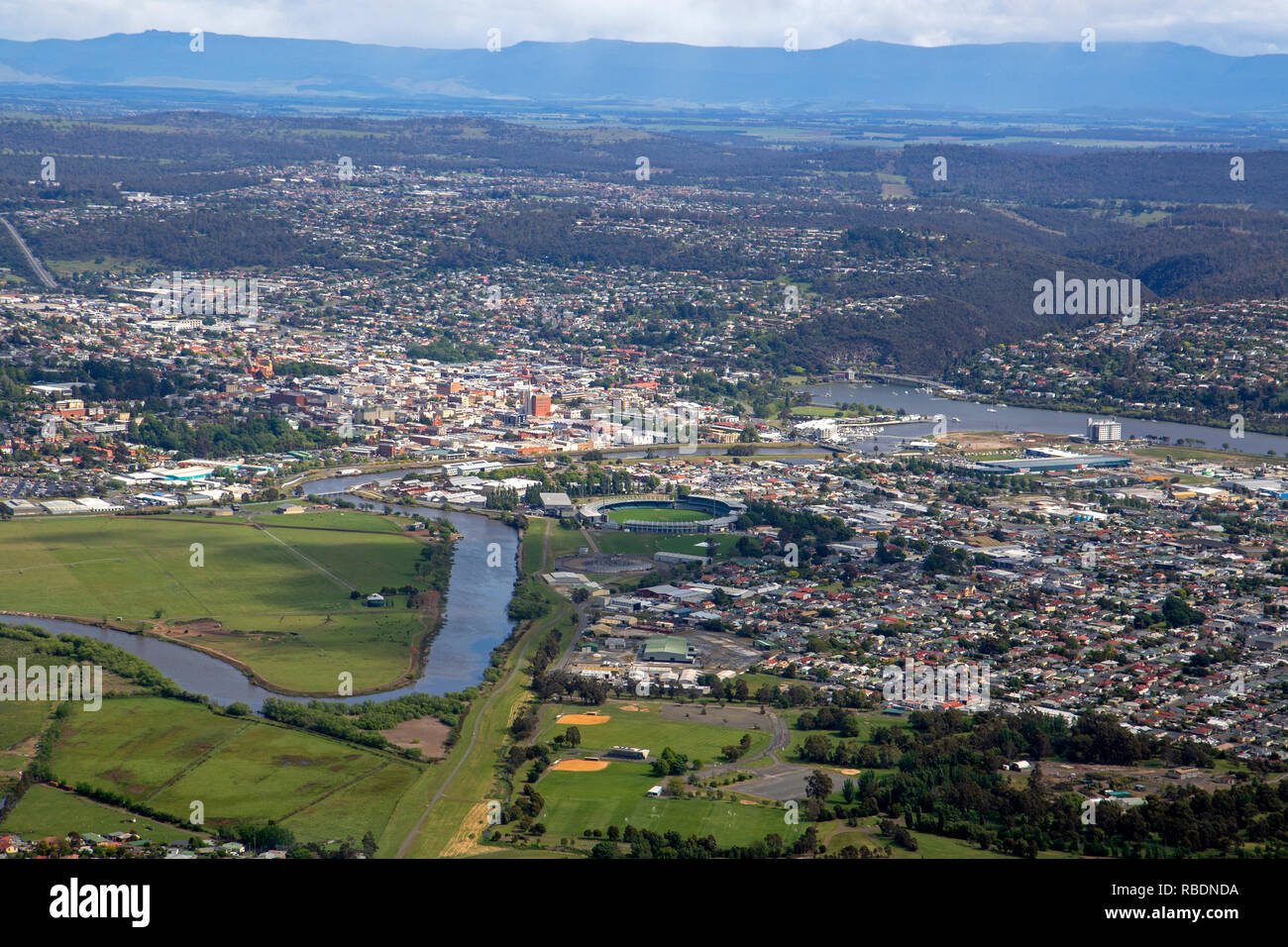 Aerial view of Launceston Stock Photo - Alamy