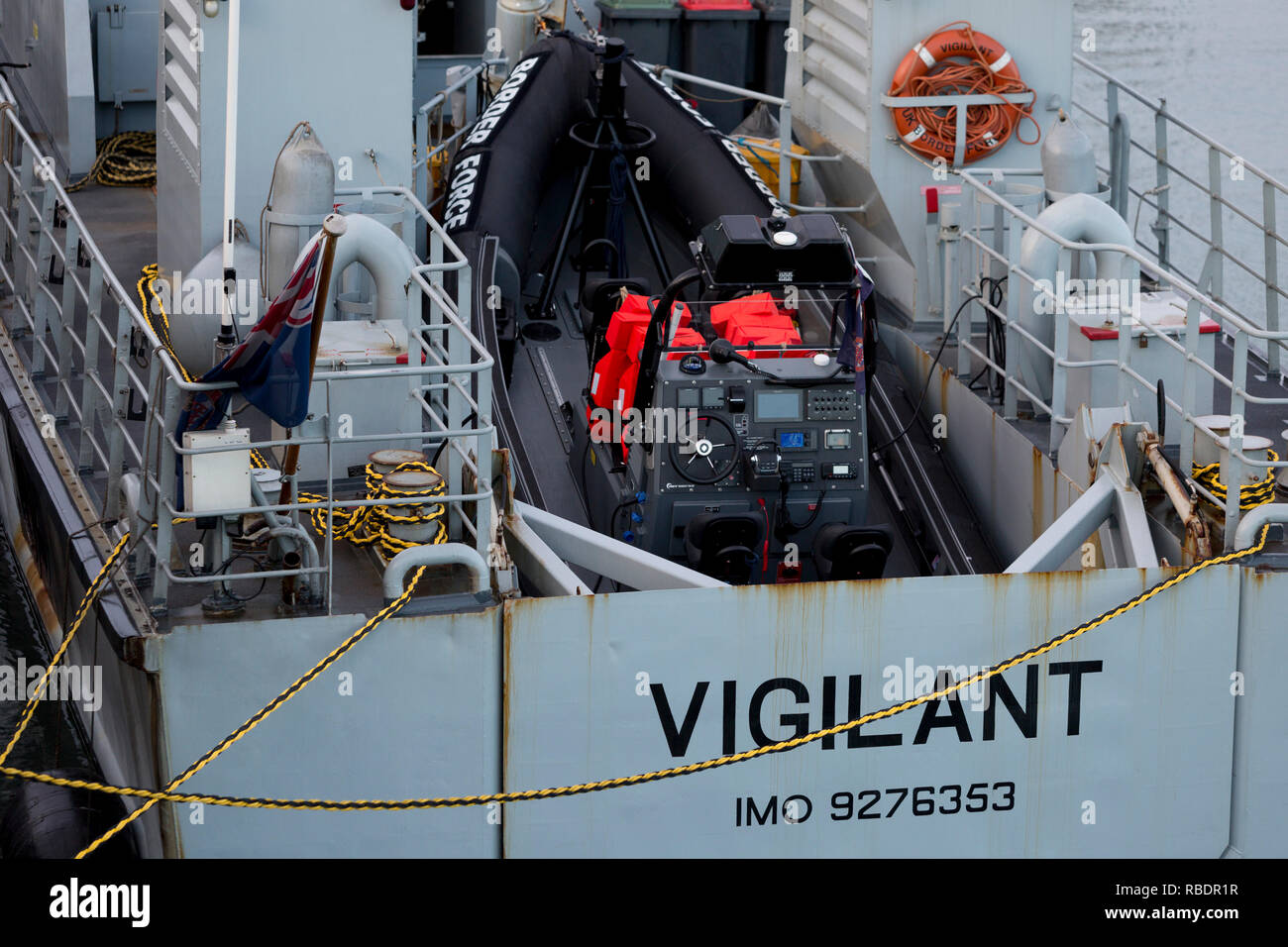 The UK Border Force's cutter HMC Vigilant is docked on West Pier of ...