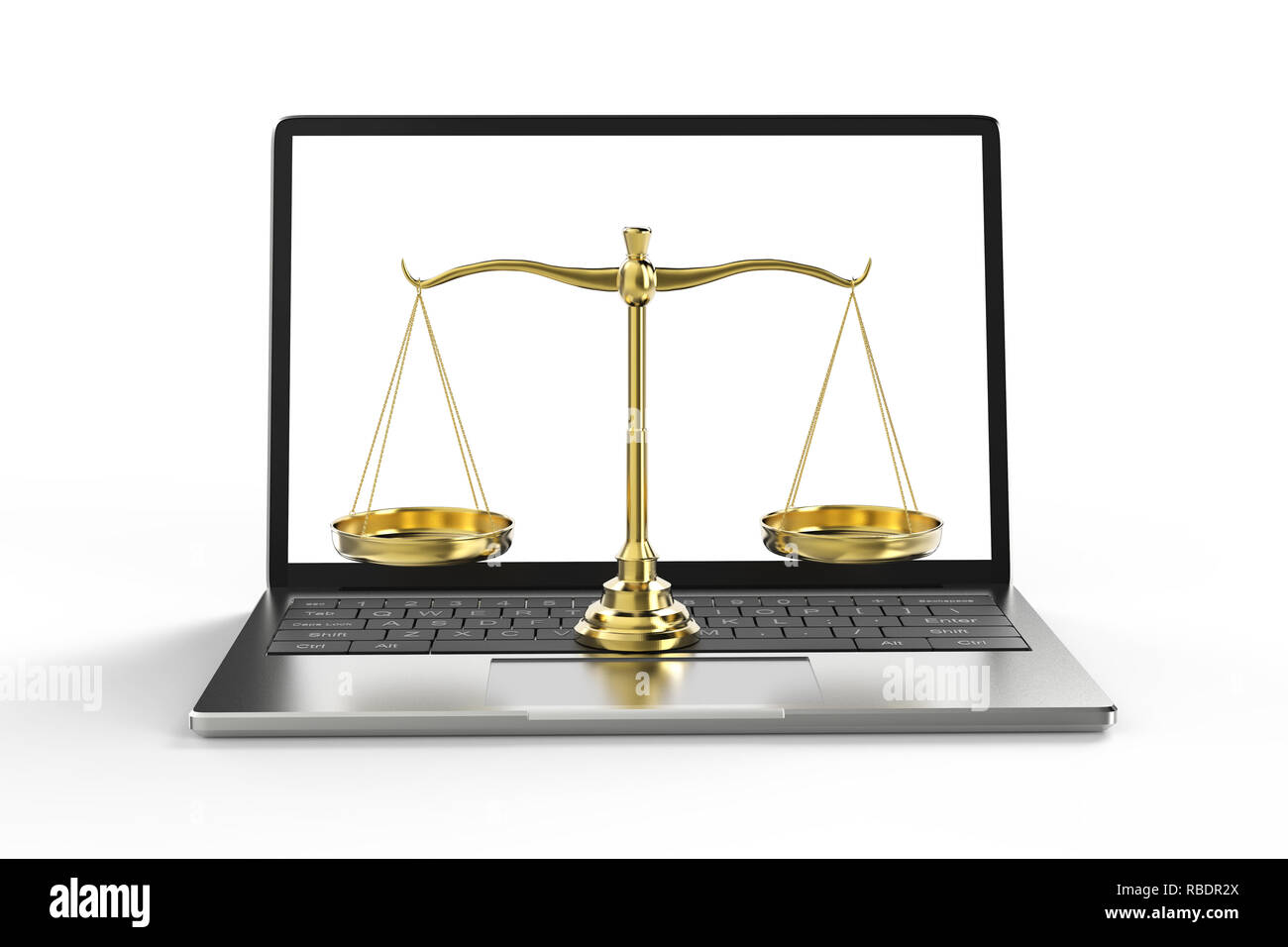 Cyber law or internet law concept with 3d rendering law scale with ...
