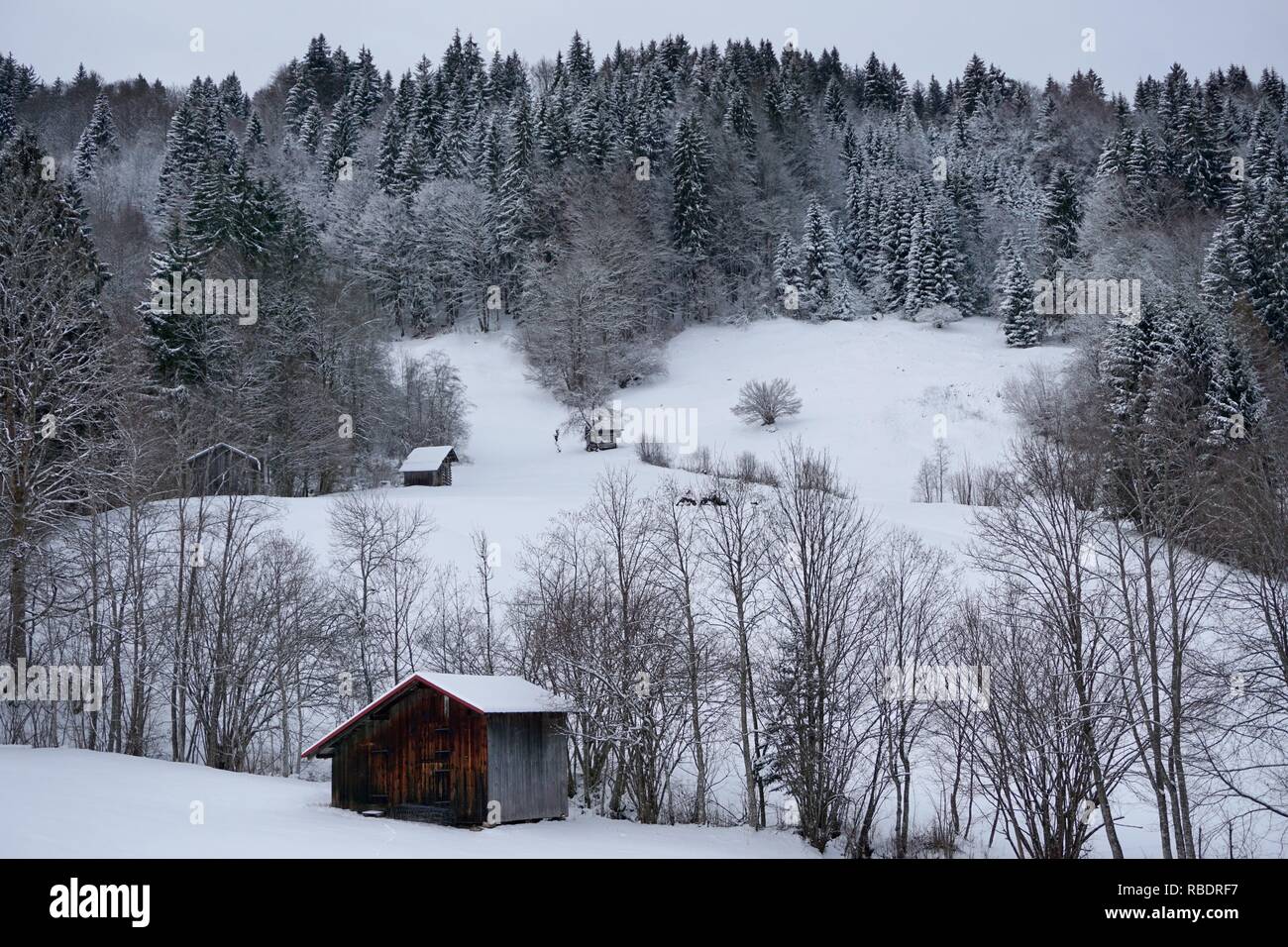 Panorama winter scenery in the allgau hi-res stock photography and ...