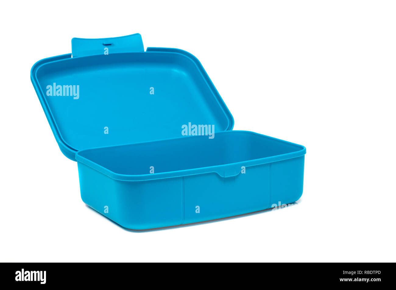 blue lunchbox isolated on white Stock Photo - Alamy