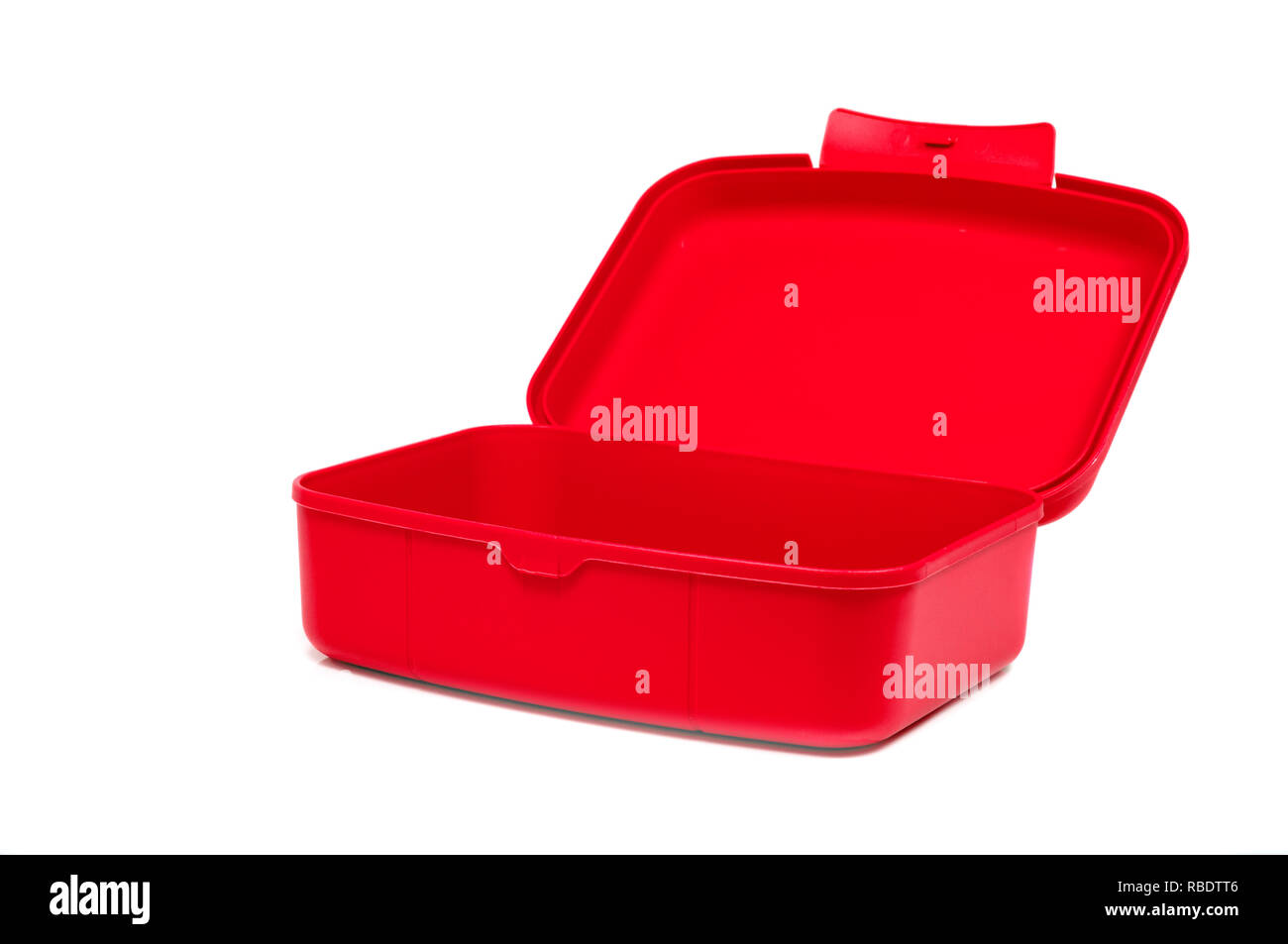 red lunchbox isolated on white Stock Photo - Alamy