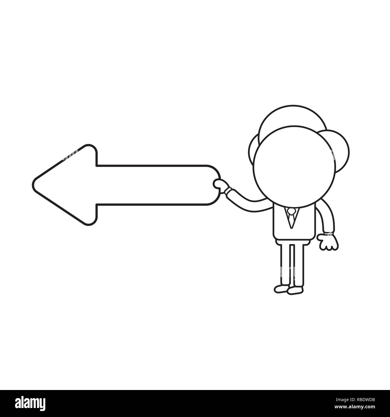 Vector illustration concept of businessman character holding arrow ...