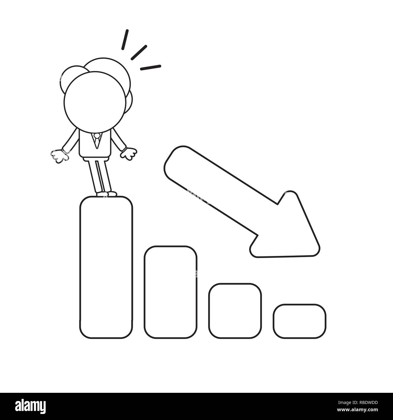 Vector illustration concept of businessman character standing on top of ...