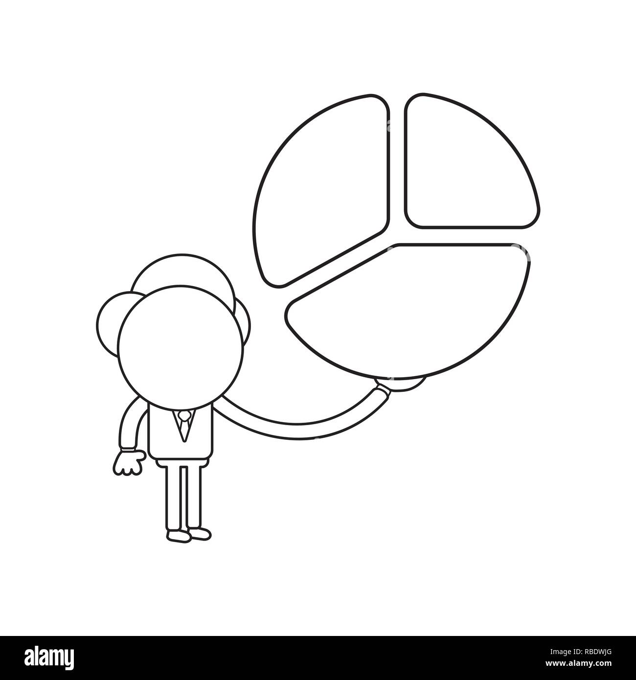 Vector illustration concept of businessman character holding three ...