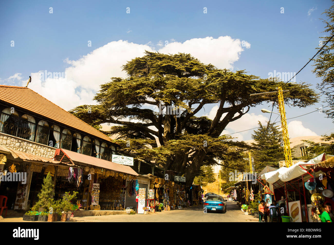 Bcharre, Lebanon - September 05, 2015: Trade, cafe and restaurant in ...