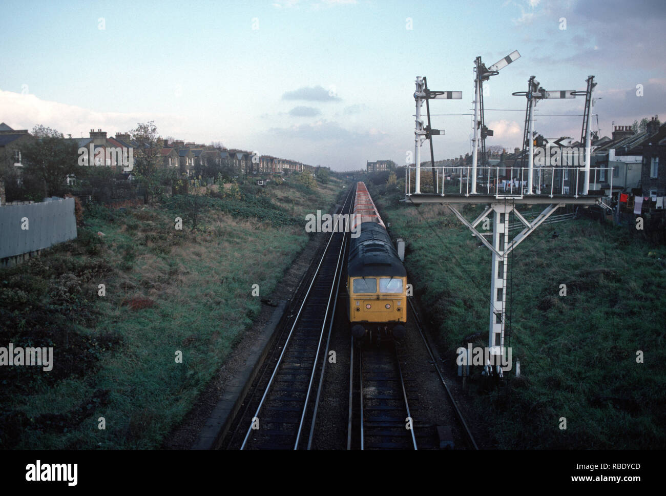 Diesel Locomotive freight train at Gunnersbury on the North London Line ...