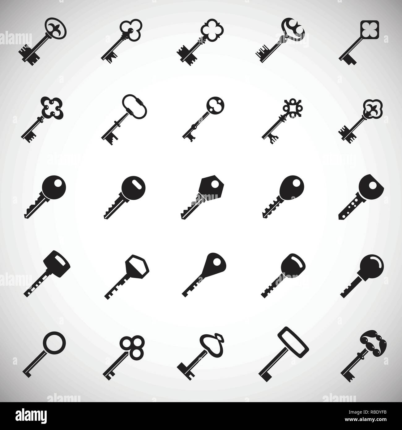 Keys icons set on white background for graphic and web design, Modern ...