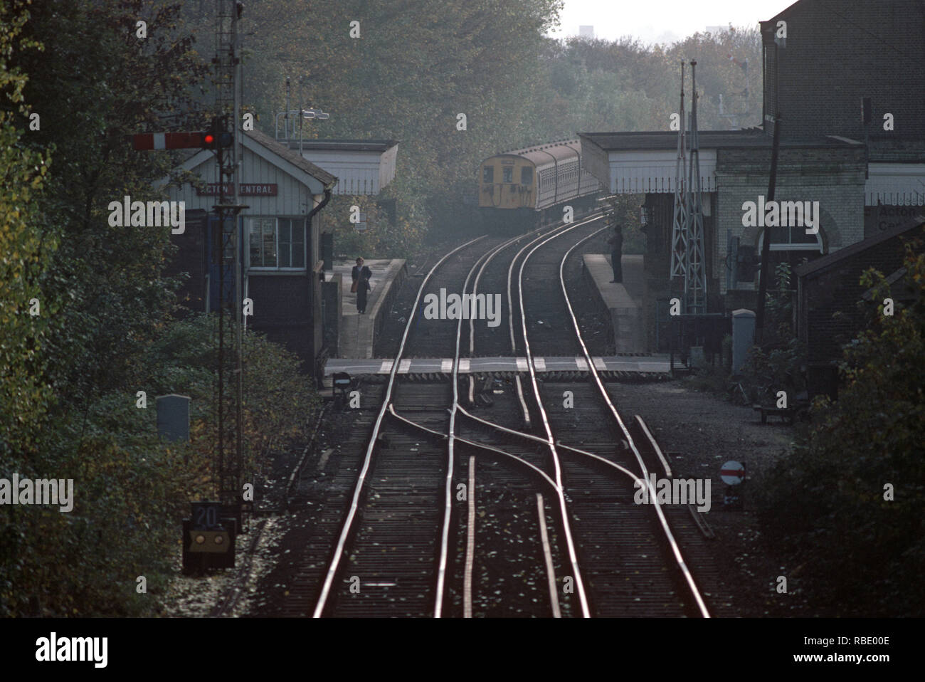 Acton Central railway station on the North London Line, London 1980s ...