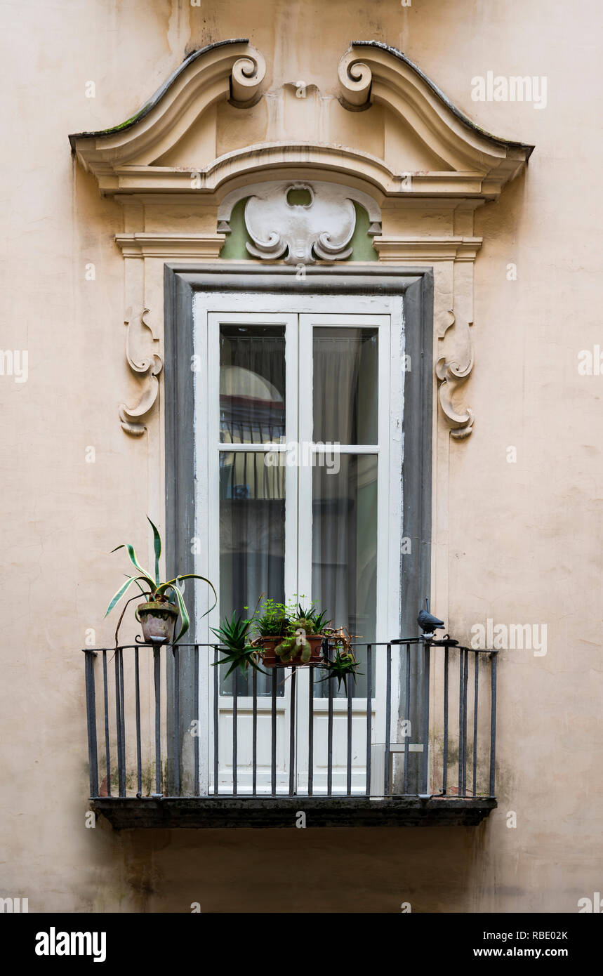 Interior of ancient medieval Spanish palace, Naples Italy Stock Photo ...